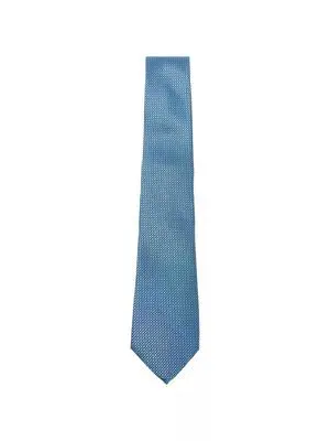 Canali Patterned Neck Tie - Blue