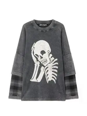 Palm Angels Skull Graphic Long-sleeve Shirt