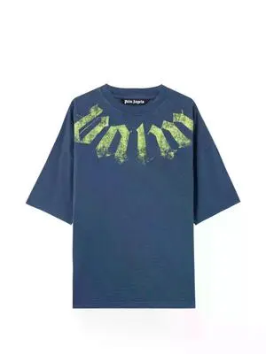 Palm Angels Big Neck Logo Loose T-shirt - Blue