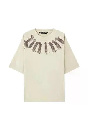 Palm Angels Big Neck Logo Loose T-shirt - Neutrals