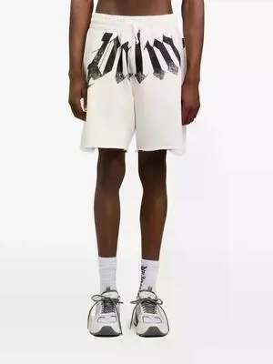 Palm Angels Logo Elasticated Shorts - White