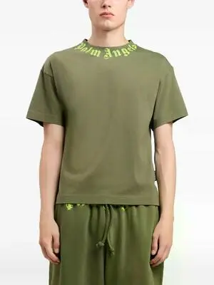 Palm Angels Logo-neckline T-shirt - Green