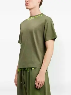 Palm Angels Logo-neckline T-shirt - Green