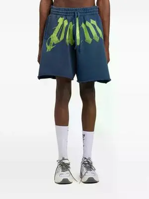Palm Angels Logo Elasticated Shorts - Blue