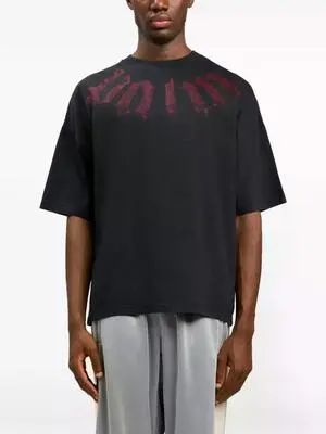 Palm Angels Big Neck Logo Loose T-shirt - Black