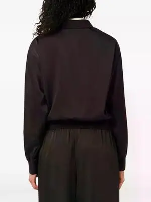 Lacoste Relaxed-fit Satin Polo Top - Brown