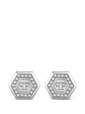 Philipp Plein Crystal Legacy Stud Earrings - Silver