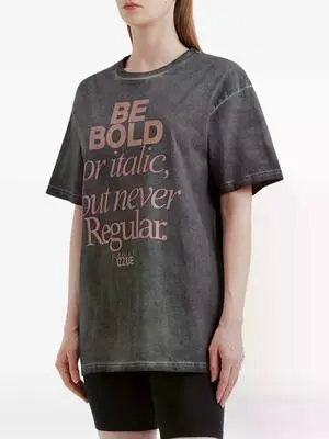 Izzue Lettering-print T-shirt - Grey