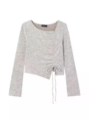TOUT A COUP Drawstring Square-neck Top - Neutrals