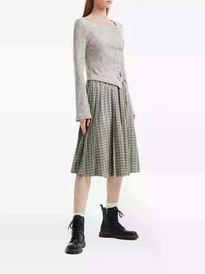 TOUT A COUP Drawstring Square-neck Top - Neutrals