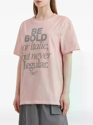 Izzue Lettering Print T-shirt - Pink