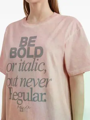 Izzue Lettering Print T-shirt - Pink