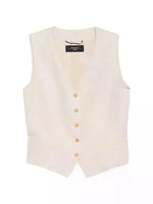 Max Mara Pace Button V-neck Gilet - Neutrals