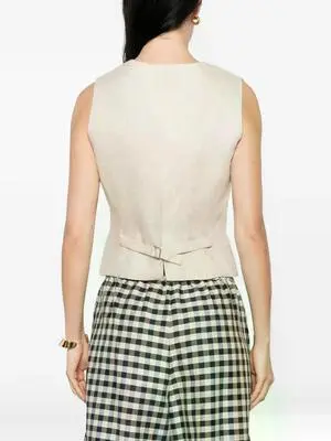 Max Mara Pace Button V-neck Gilet - Neutrals