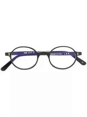 L.g.r Teos Round Frame Glasses - Black