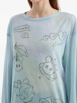 MINI CREAM Graphic-print Long-sleeve T-shirt