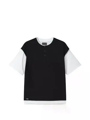 MUSIUM DIV. Button Layered T-shirt - Black