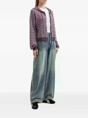 MINI CREAM Patch-pocket Wide-leg Jeans