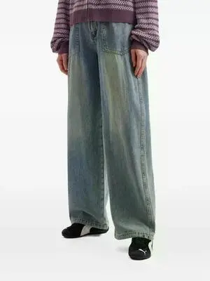 MINI CREAM Patch-pocket Wide-leg Jeans