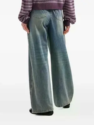 MINI CREAM Patch-pocket Wide-leg Jeans