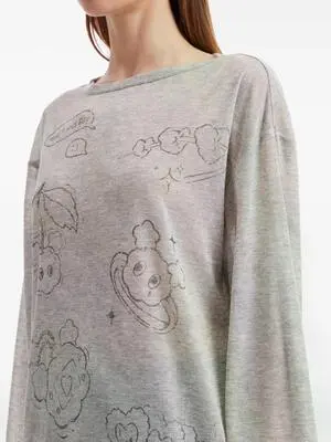 MINI CREAM Graphic-print Long-sleeved T-shirt