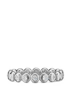 David Yurman Sterling Diamond Bezel Set Band Ring - Silver