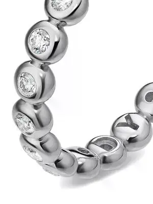 David Yurman Sterling Diamond Bezel Set Band Ring - Silver