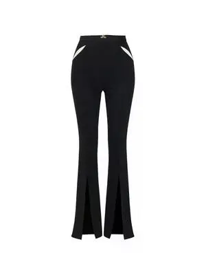 Elisabetta Franchi Split Flared Trousers - Black