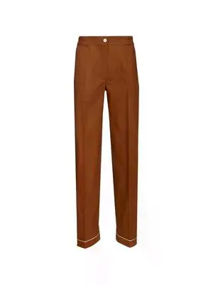 FORTE_FORTE Poplin Pajama Trousers - Brown