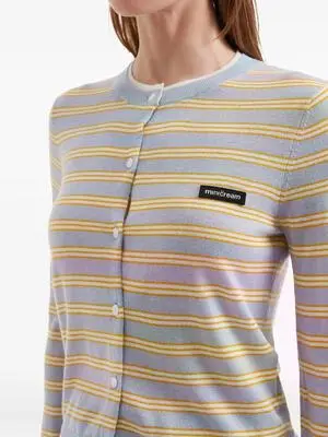 MINI CREAM Striped Cardigan - Blue