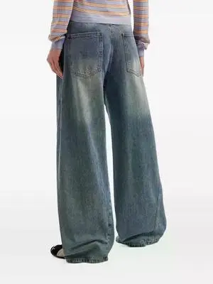 MINI CREAM Drawstring Wide-leg Jeans