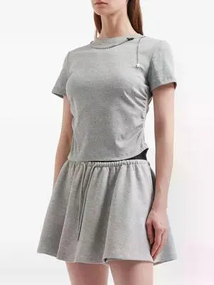 MINI CREAM Chain-embellished T-shirt - Grey