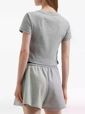 MINI CREAM Chain-embellished T-shirt - Grey
