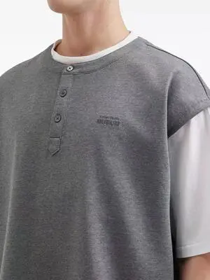 MUSIUM DIV. Button Mock Layered T-shirt - Grey