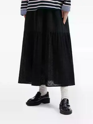 TOUT A COUP Tiered Textured Skirt - Black