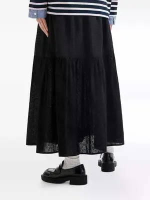 TOUT A COUP Tiered Textured Skirt - Black