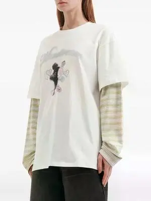 MINI CREAM Layered T-shirt