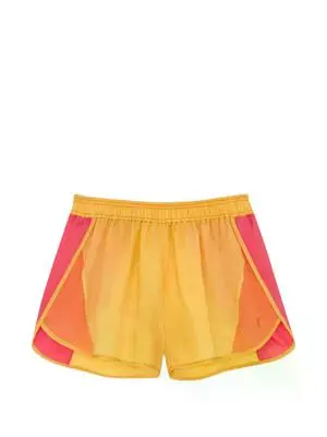 Saint Laurent Logo-detail Panelled Shorts - Yellow