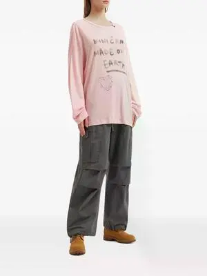 MINI CREAM Lettering-print T-shirt - Pink