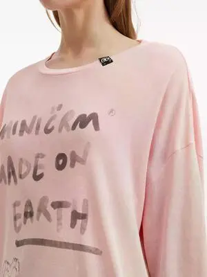 MINI CREAM Lettering-print T-shirt - Pink