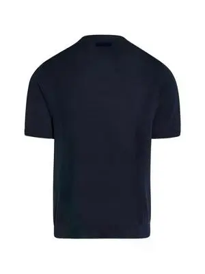 ALPHA TAURI Textured T-shirt - Blue