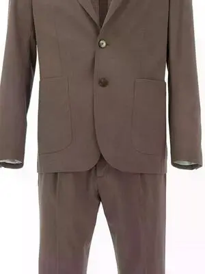 MANUEL RITZ Logo-pin Patch-pocket Suit - Brown