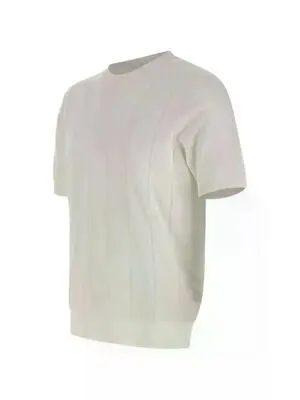 KANGRA Ribbed Short-sleeve Sweater - White