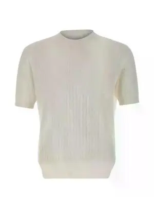 KANGRA Cable-knit Short-sleeve Sweater - White