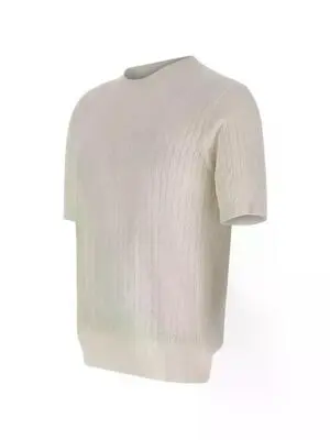 KANGRA Cable-knit Short-sleeve Sweater - White