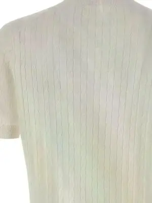 KANGRA Cable-knit Short-sleeve Sweater - White