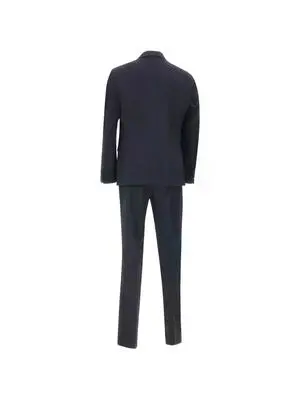 MANUEL RITZ Peaked-lapel Three-piece Suit - Blue