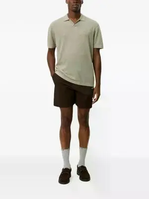 LES DEUX V-neck Logo Polo Shirt - Green