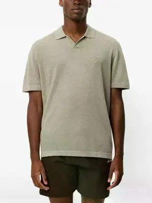 LES DEUX V-neck Logo Polo Shirt - Green