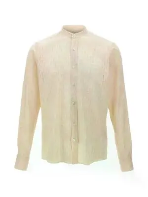 Tagliatore Band-collar Shirt - Neutrals